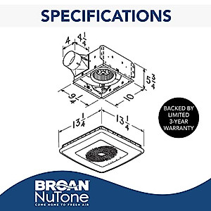 Broan-NuTone VC110CCT Sensonic Alexa Voice Controlled Smart Exhaust Fan with Dimmable LED Light and Bluetooth Speakers, 110 CFM