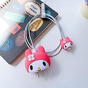 3D Cute Cartoon Designs Protective Case,Cute Cartoon Lightning Cable Protector Cover, for iPhone Charger Cute Case Compatible with Apple 20W USB-C Power Adapter Charger Cable (Melody)