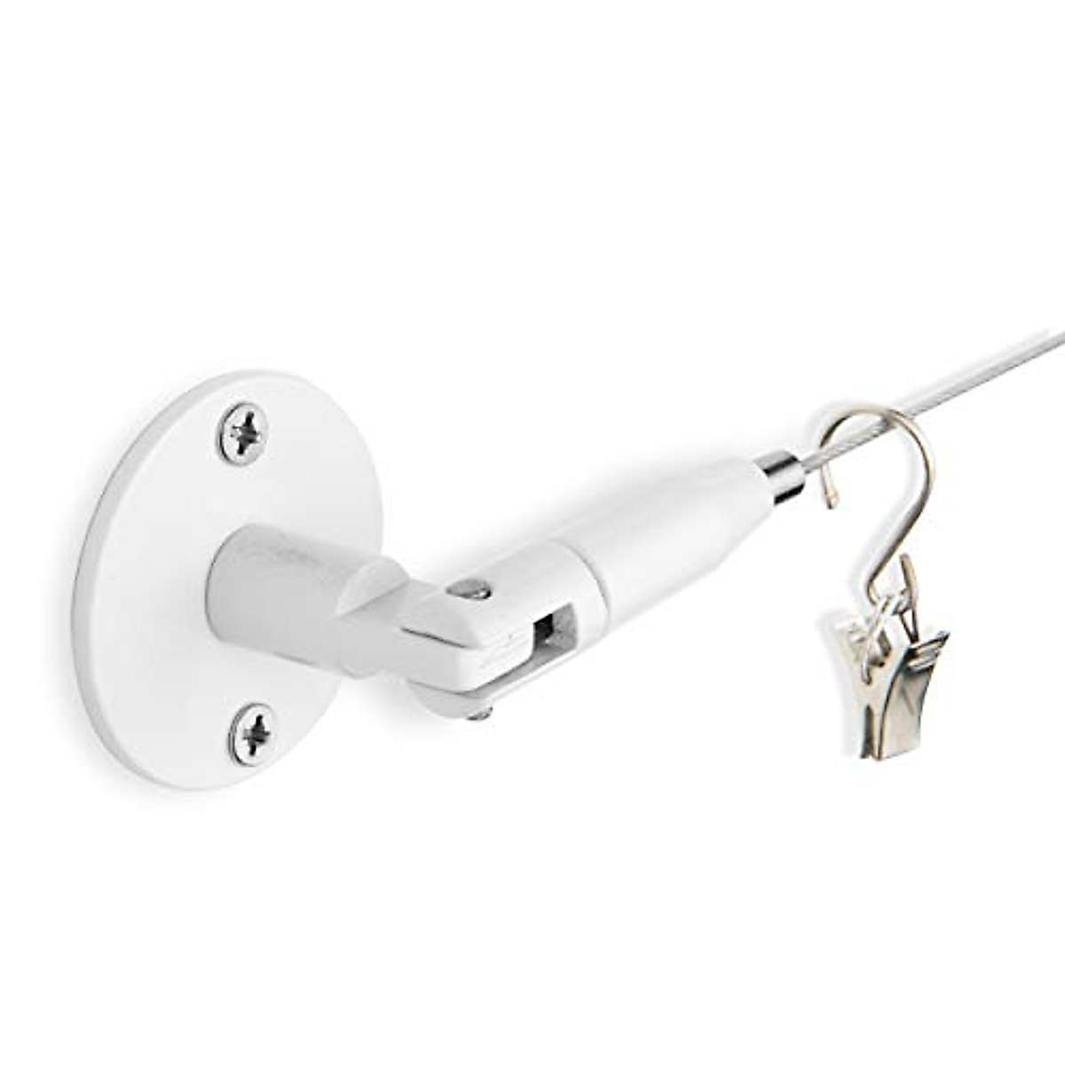 You Have Space TOTART Picture Hanging Kit and Curtain Rod with 18 Clips for Kids Crafts, Artwork, Tapestry, Stainless Steel, White