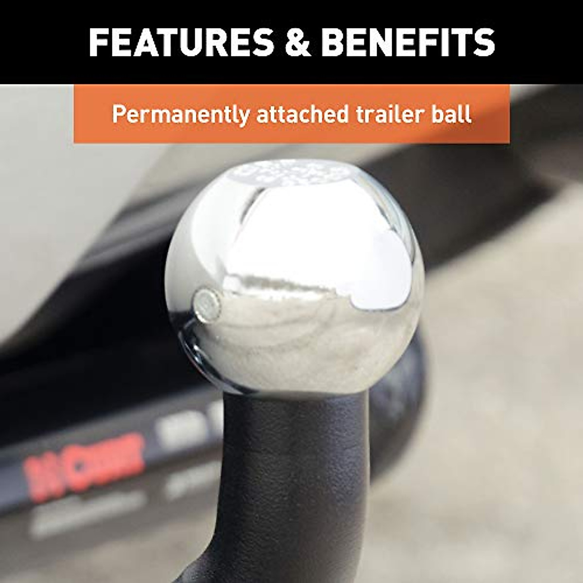 CURT 45591 Euro Trailer Hitch Mount with 1-7/8-Inch Ball, Fits 1-1/4-Inch Receiver, 3,500 lbs, 5-1/8-Inch Height