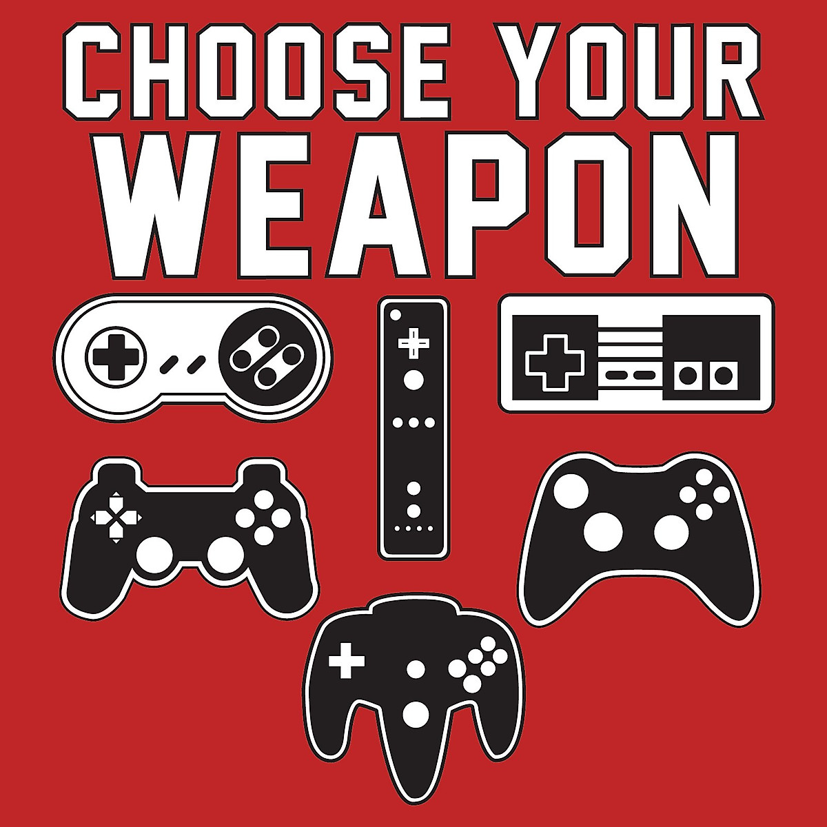 Choose Your Weapon - Gaming Console Gamer Retro Handheld - Adult Cotton T-Shirt - 2X-Large - Red