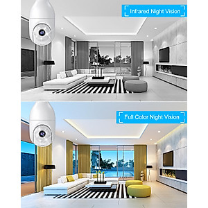 OFYOO 2K Light Bulb Security Camera with Night Vision, Motion Detection, 360° Remote Viewing, and Real-Time Alerts for Home Safety, Waterproof, Indoor and Outdoor Cam, 2 Packs