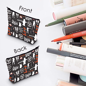 MNIGIU WD Cosmetic Bag TWD Merch TWD Fans Gift Zombie Themed Gift (Run-out Black Bag)