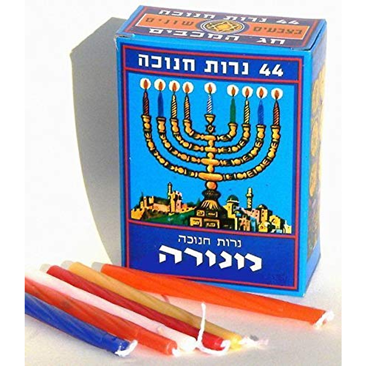 Hanukkah Candles / 44 Per Box Made in Israel (2-Pack Multicolored Candles)