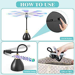 Neijiaer Fly Fans for Tables 2024 Upgraded, Practical Fly Repellent Fan with Soft Blades, USB or Batteries Powered, Soundless and Portable Fly Fan Keeps Your Food Clean