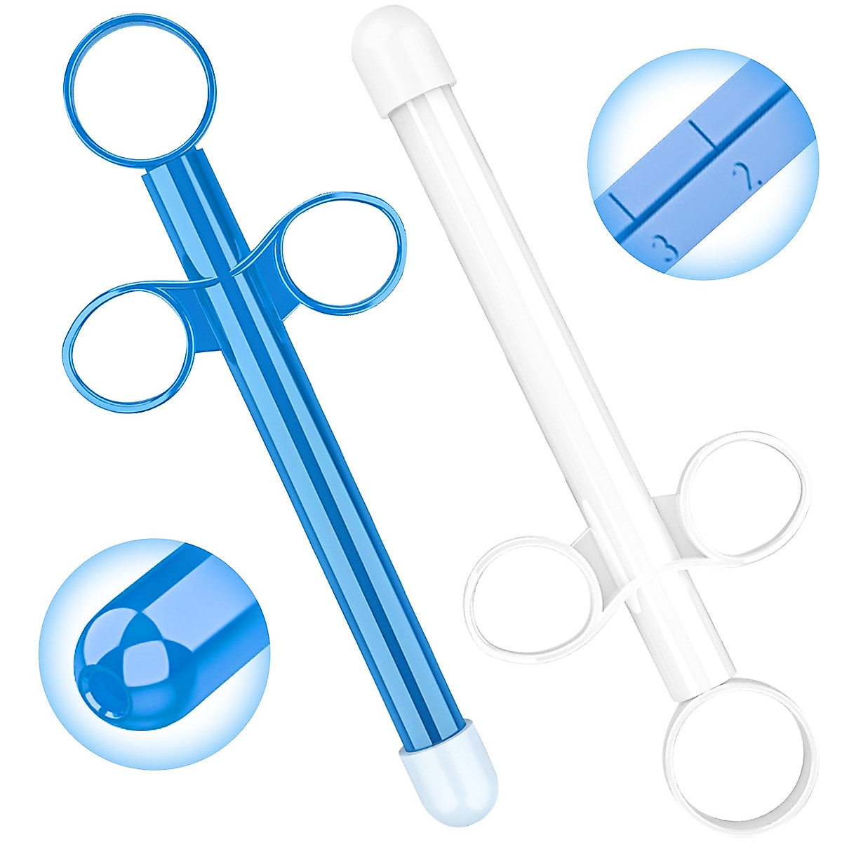 Lube Applicator Syringe with Precise Scales, 6.5” Personal Lubricant Shooter with Air-Proof Silicone Cap, Reusable Durable Applied for Men, Women & Couples