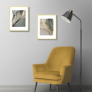 ccdcc 11x14 Aluminum Picture Frame Set of 2, Displays 8x10 Picture with Mat or 11x14 Poster without Mat, Metal Wall Gallery Photo Frame - Gold