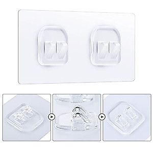 Jetec 8 Pieces Bathroom Shelf Adhesive Hooks Sticker Strong Hooks for Shower Caddy Basket Double Claw Wall Hooks Sticker for Kitchen Bathroom (6 x 12 cm)