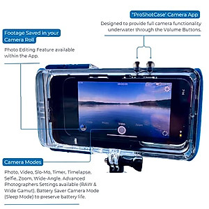 ProShot Dive - Underwater iPhone Housing Rated to 130ft/40m. Universal Waterproof iPhone Case, Compatible with All iPhones. Fits iPhone 6s - iPhone 14 Pro Max. Scuba Diving and Snorkeling iPhone Case.