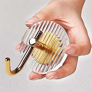 Besser Acrylic Gold Wall Hooks,Acrylic Wall Mounted Hooks,Gold Acrylic Towel Robe Hook 4 Pack,Wall Hooks for Coats