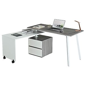 Techni Mobili Rotating Modern Multi-Positional Desk, Grey
