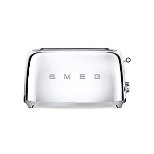 Smeg TSF02SSUS 50's Retro Style Aesthetic 4 Slice Toaster, Chrome