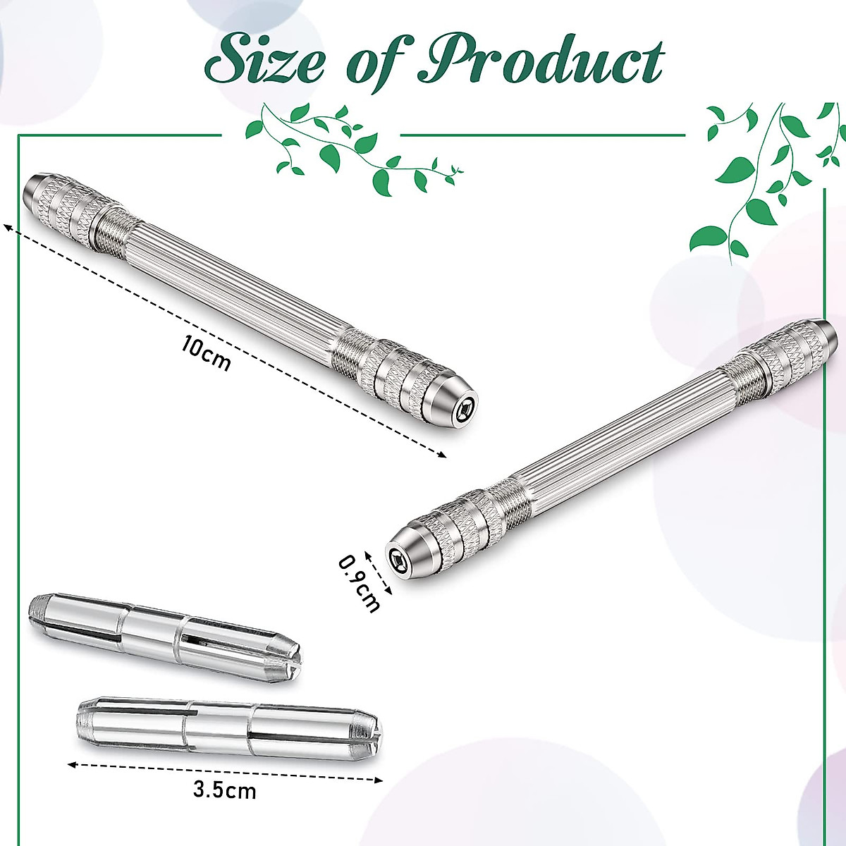 Double Ended Pin Vise DIY Hand Drill Pin Vise Resin Drill Wire Twisting Tools with Copper Collet Copper Drill Jewelry Making Tools for DIY Hairpin Keychain Bracelets Necklace (4 Pieces)