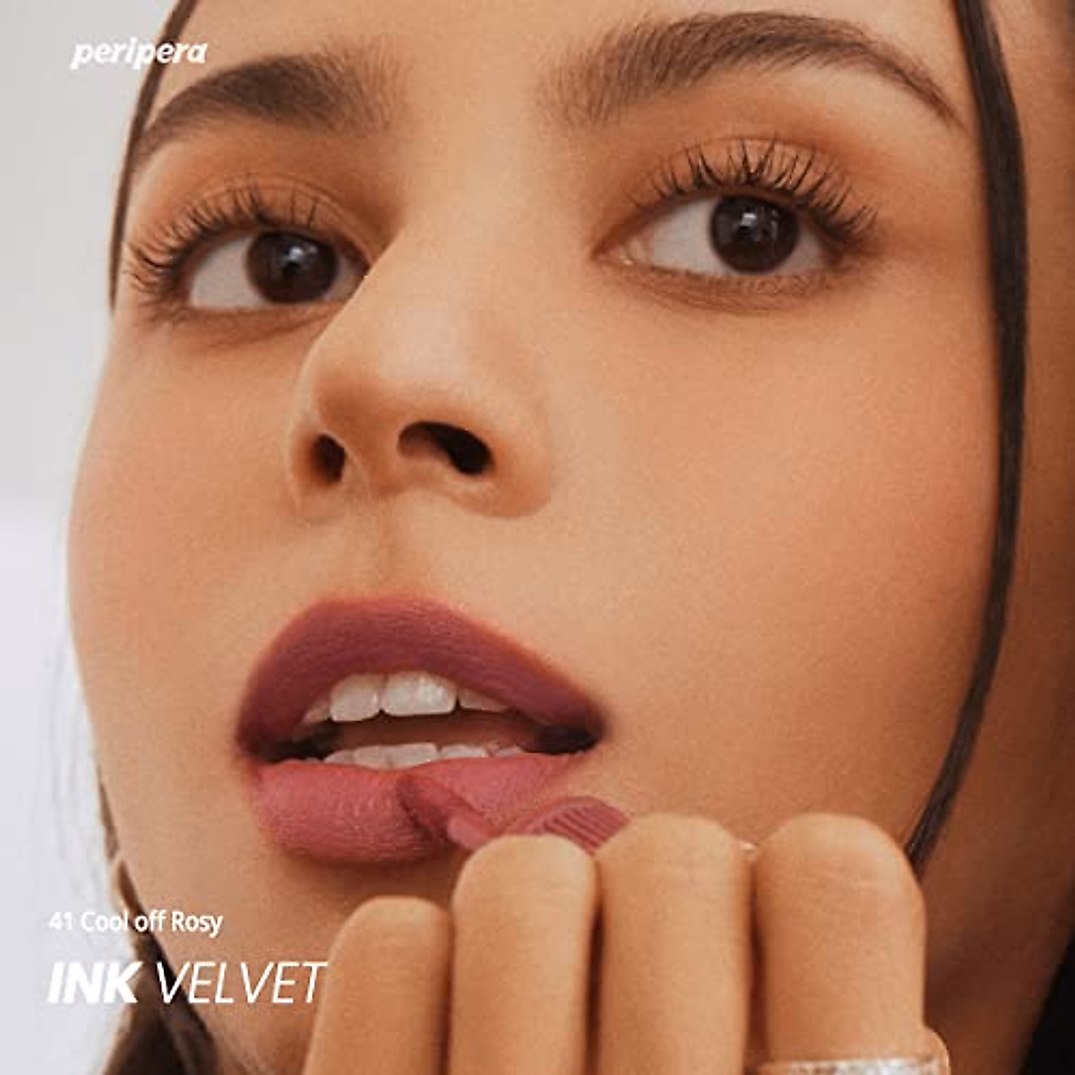 Peripera Ink the Velvet Lip Tint - High Pigment Color, Longwear, Weightless, Not Animal Tested, Gluten-Free, Paraben-Free (041 COOL OFF ROSY)