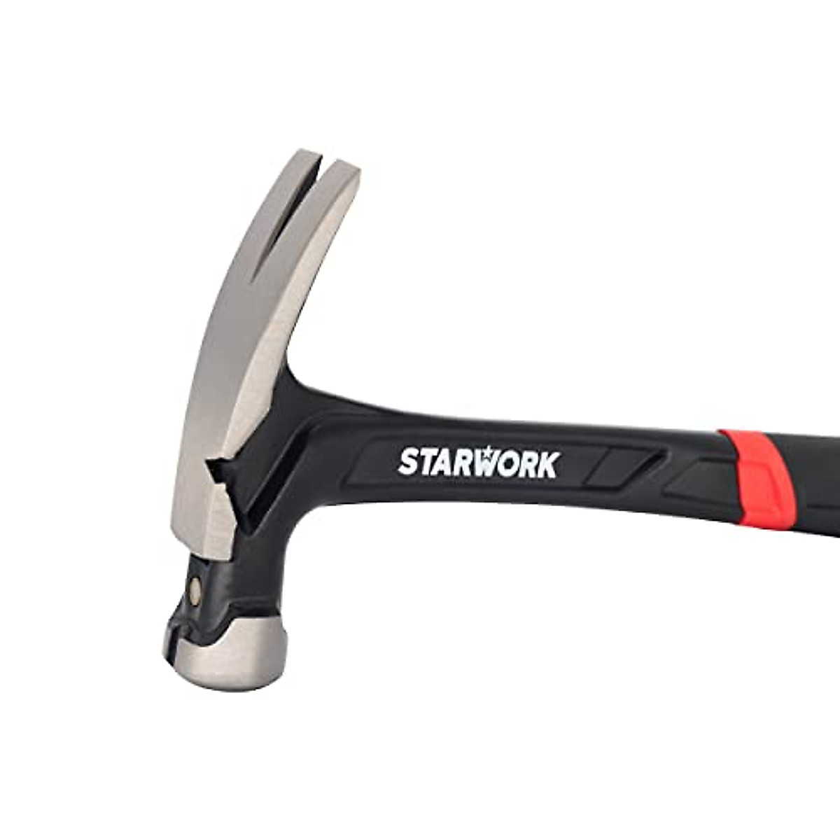 STARWORK 20 oz Hammer with Comfort Grip, Nailing Hammer Steel Head Steel Handle, AntiVibe, Rip Claw