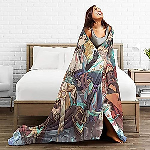 Ultra Soft Throw Blanket Genshin Game Flannel Blankets for Travelling Camping Sofa Bedroom Living Room Plush Decor Gifts 50"x40"