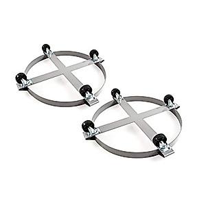 2 Heavy Duty Drum Dollies 1000 Pound - 55 Gallon Swivel Casters Wheel Steel Frame Non Tipping Hand Truck Capacity Dolly