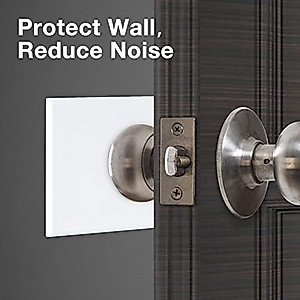 HOME MASTER HARDWARE Self Adhesive Wall Protector Square 4 inch, 10 Pack Door Handle Wall Shield Guard Door Stop, Rigid Vinyl Wall Protection Pad White 10 Pack