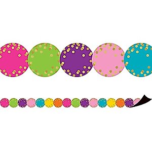 Teacher Created Resources Confetti Circles Die-Cut Magnetic Border 24 x 1.5 inch