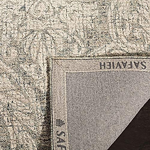 SAFAVIEH Abstract Collection Runner Rug - 2'3" x 12', Grey & Ivory, Handmade Wool, Ideal for High Traffic Areas in Living Room, Bedroom (ABT204A)