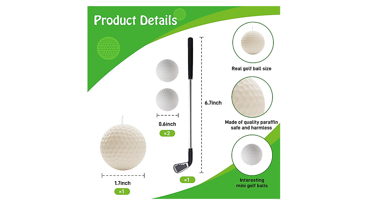 Golf Ball Birthday Candles for Themed Celebrations