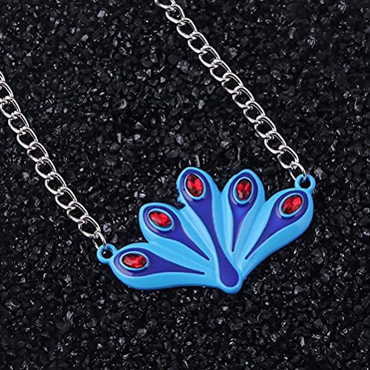 Lipeed Jewelry Blue Peacock Necklace, Blue Snake Bangle, Anime Peripheral Jewelry Necklace Bracelet Set Movie Game Jewelry Gift for Girls