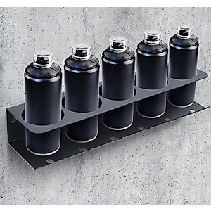 Nisorpa 2 Pack Pneumatic Tool Holder and Aerosol Rack Combo, Wall Mounted Metal Spray Can Bottle Holder Air Tool Organizer Rack for Garages, Workspace and Home, 5 Cans and 6 Slots