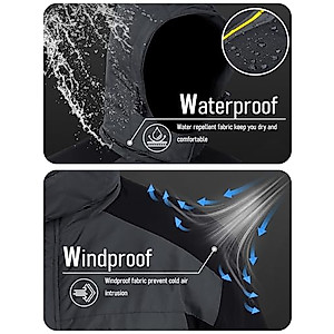 MAGCOMSEN Men Winter Jackets for Men Ski Jacket for Men Waterproof Jacket for Men Winter Coats for Men Rain Jacket Winter Parka Jacket Grey Black