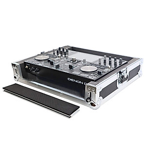ProX X-PRIMEGO ATA Style Flight Travel hard Case for Denon DJ Prime Go Digital Controller - Silver On Black