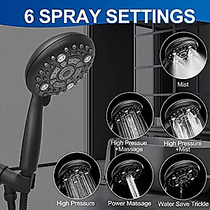 Luxsego Filtered Shower Head with Handheld Spray for Skin and Hair Care, High Pressure Shower Heads with Filters for Hard Water, Hydro Jet Showerhead Set Includes Hose, Bracket and Mineral Beads