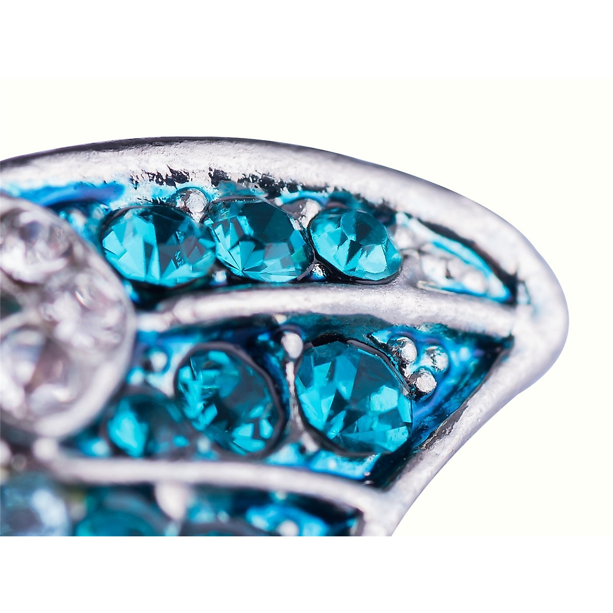 Alilang Empress Monarch Winged Butterfly Swarovski Crystal Rhinestones Brooch Pin , Blue