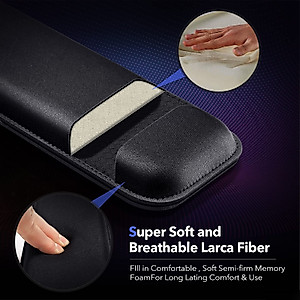 Gimars Ergonomic Gaming TKL Keyboard Wrist Rest, Memory Foam Wrist Support with Stitched Edge, Anti-Slip Tenkeyless Keyboard Wrist Pad for Office, Gaming, Computer PC Laptop