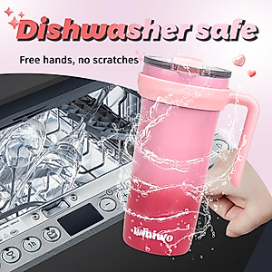 winiwo 20 oz Tumbler with Handle, Easy to Hold, Travel Coffee Mug with Screw Lid, Spill-proof, Insulated Cups, Built-in Up Down Flip, Fit Most Car Cup Holders, Commute, School, Home, Office