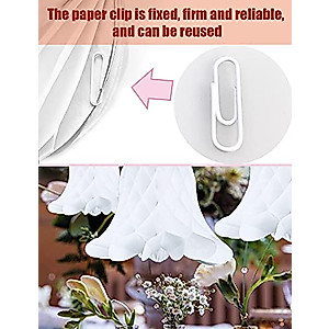 Hanging Paper Bells Honeycomb 5 Pieces and Glittery Silver Tassels,White Bridal Honeycomb Bells Decorating Supplies Suitable for Wedding Decoration, P… (10)