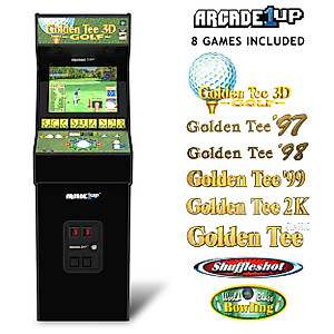 ARCADE1UP Golden Tee 3D Deluxe Arcade Machine, Built for Your Home, Over 5-Foot-Tall Cabinet with 8 Classic Games