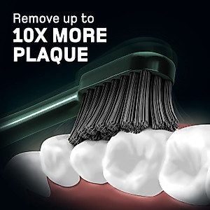 Wagner Stern ultrasonic whitening Electric Toothbrush with 8 Charcoal Black Brush Heads. for Fresh Breath & Healthy Smile. (Green)