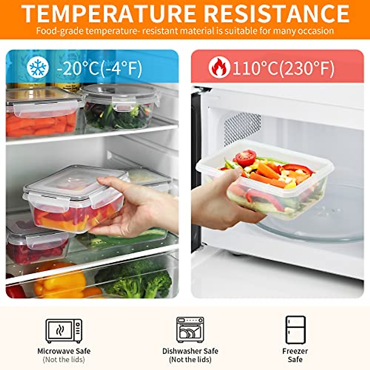 Feshory [68 Pack] Airtight Food Storage Containers with Leakproof Lids(34 Containers & 34 Lids), BPA FREE Plastic Meal Prep Containers Microwave Safe Lunch Containers Kitchen Organizers and Storage