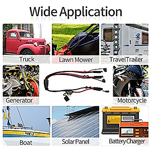 ELFCULB 10AWG 2FT SAE 1 to 2 SAE Spliiter Extension Cable Quick Disconnect Connector with SAE Polarity Reverse Adaptors, for Automotive, Solar Panel RV Portale Power
