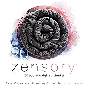 PureCare Zensory 20 lb. Weighted Blanket, Hypoallergenic Glass Beads & Mini Pocket Construction, 48" X 72" (PCZWB20)