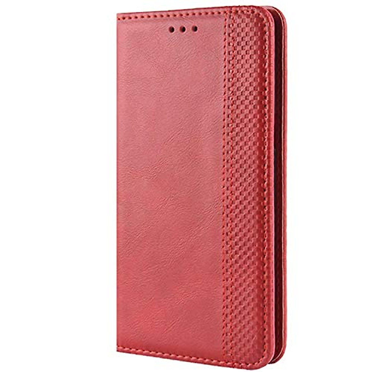 HualuBro Oppo Reno6 Pro Plus 5G Case, Retro PU Leather Magnetic Full Body Shockproof Stand Flip Wallet Case Cover with Card Holder for Oppo Reno 6 Pro Plus 5G Phone Case (Red)