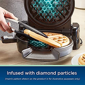 Oster 2110002 DiamondForce Vertical Waffle Maker, One Size, Dark Metallic