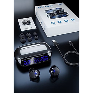 Wireless Earbuds Bluetooth 5.3 Headphones,160hrs Playback Button Control IP6 Waterproof Earphones In-Ear Power Display TWS Ear Buds with Mic and 1800mAh Charging Case Stereo Bass for Workout Sport