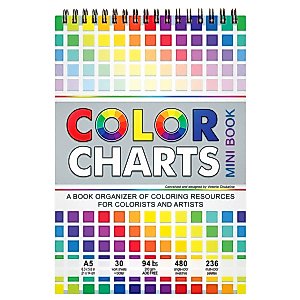Color charts. A mini book organizer of coloring resources for colorists and artists on thick artist paper with a spiral binding on the top - A5 format
