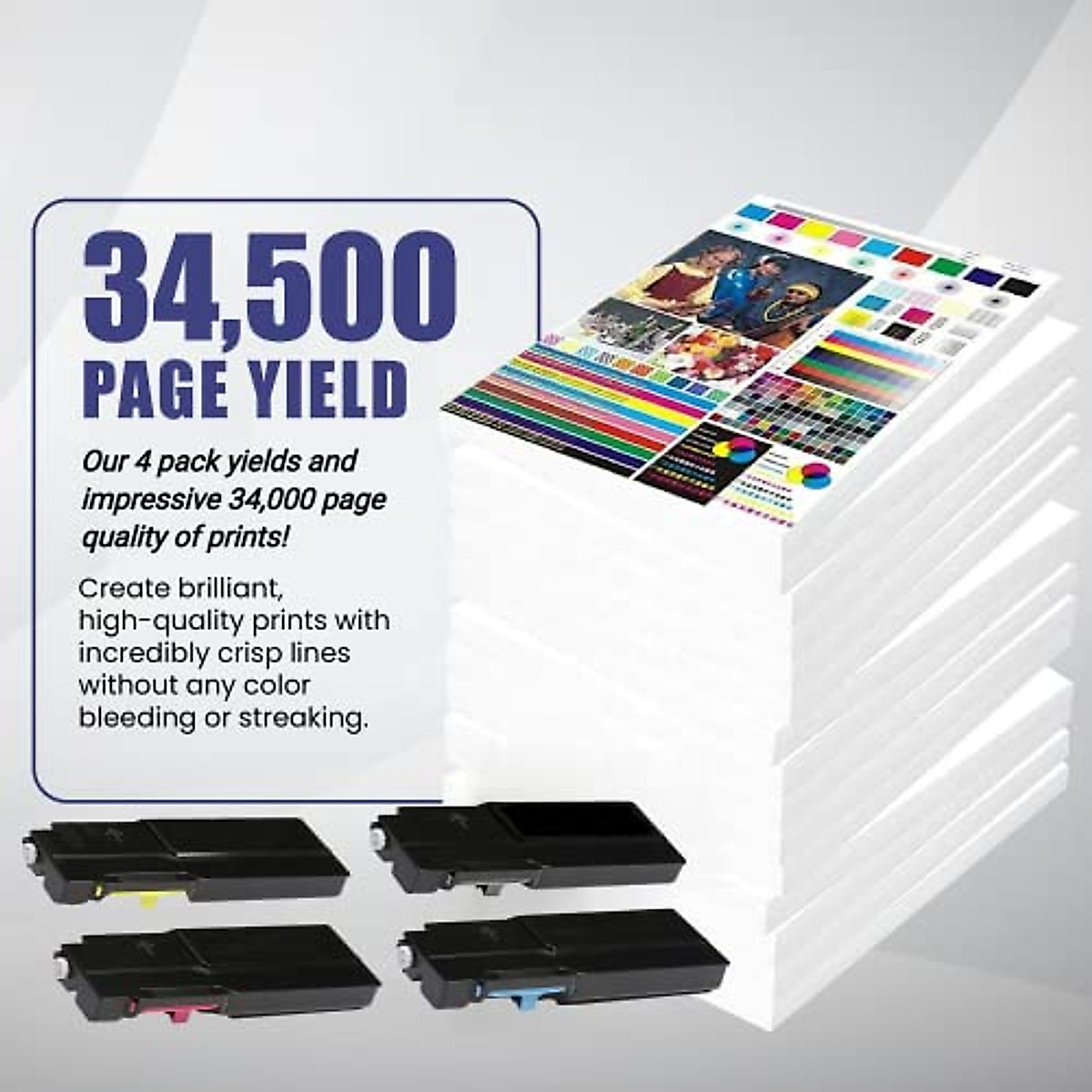 Ampro Reengineered OEM Toner Cartridge - for Xerox VersaLink C405 C400 C400D C400DN MFP C405DN C405N C405 - | 106R03524 106R03525 106R03526 106R03527 - Extra High Yield (4 Pack)