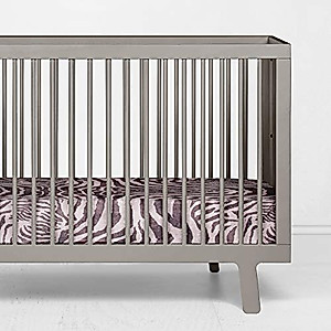 Glenna Jean Baby Fitted Crib Sheet & White Zebra Animal Print Jungle for Baby Boys & Girls, Black, Standard