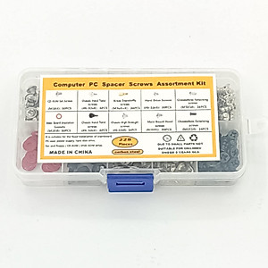 qiguch66 228Pcs Screw Set High Strength Sturdy Carbon Steel Computer Screw Standoffs Kit for Hard Drive