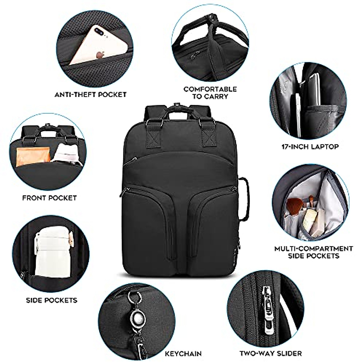 BANGE Travel Backpack for Women,35L Expandable Large Casual Daypacks Carry on Backpack Flight Approved for Woman, TSA Anti Theft 17.3inch Laptop Backpack for Work