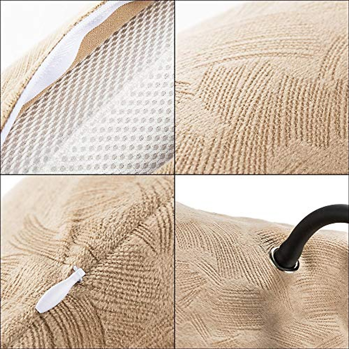CTHOPER Air Inflatable Pillow Portable Lumbar Support Backrest Cushions with Pump for Home, Office, Travel and Car (Khaki)