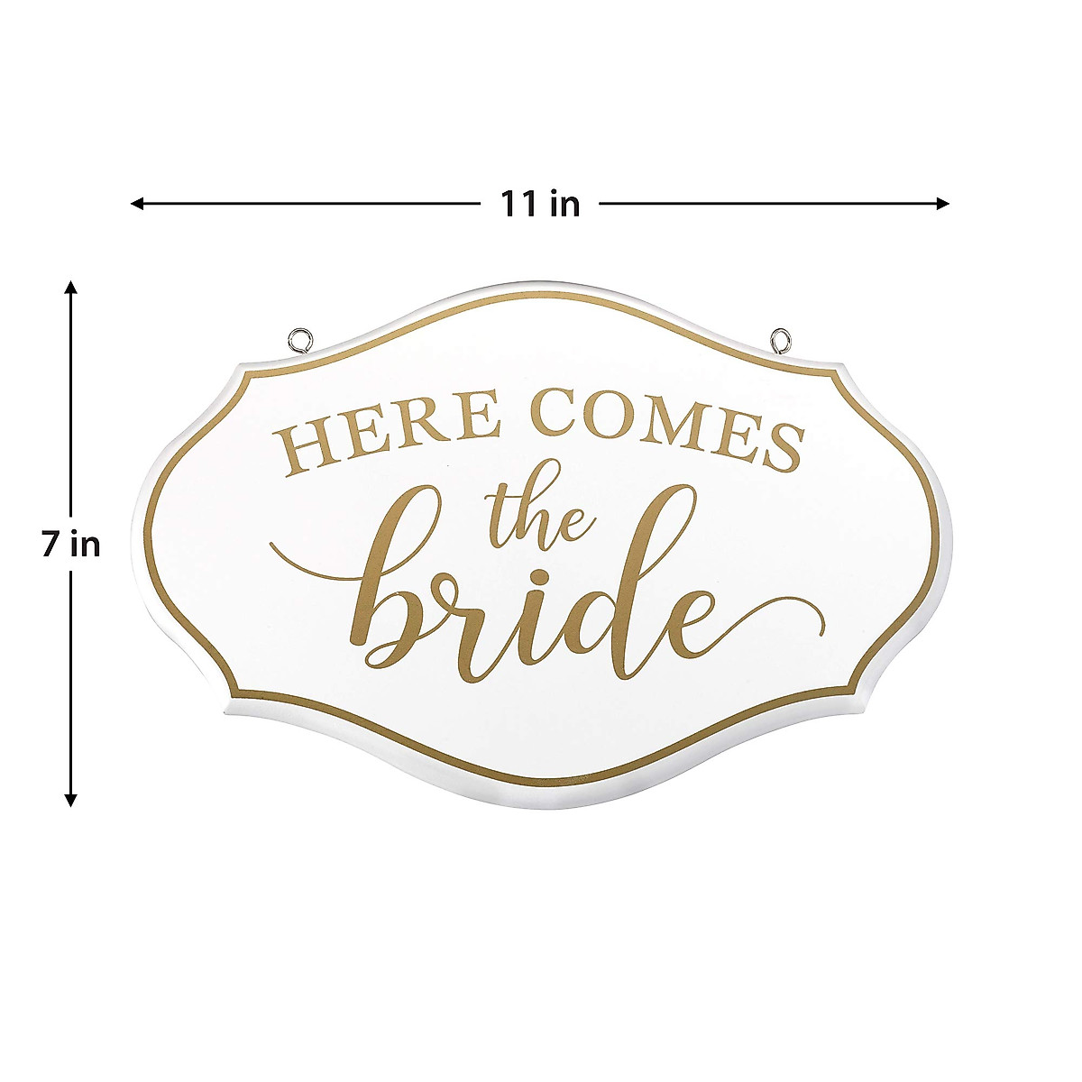 Lillian Rose Comes The Bride Flower Girl Ring Bearer Sign, 11"x7", White