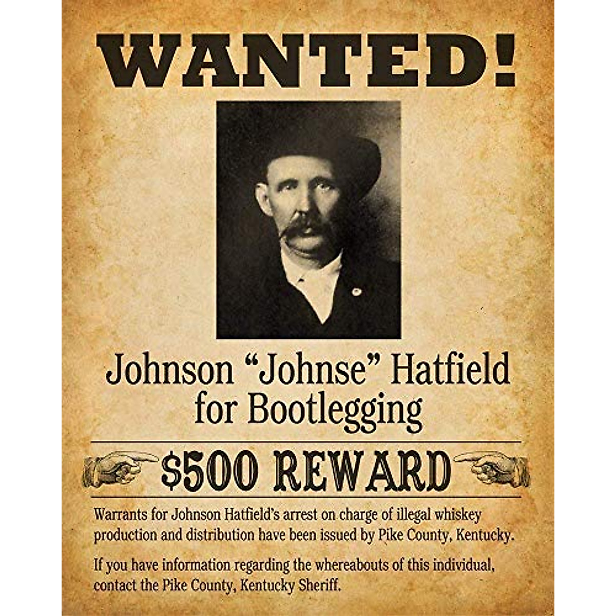 Bootleggers Wanted Posters Art Prints - Set of Four Photos (8x10) Unframed - Makes a Great Bar and Drinking Establishment Decor and Gift Under $20 for Home Brewers